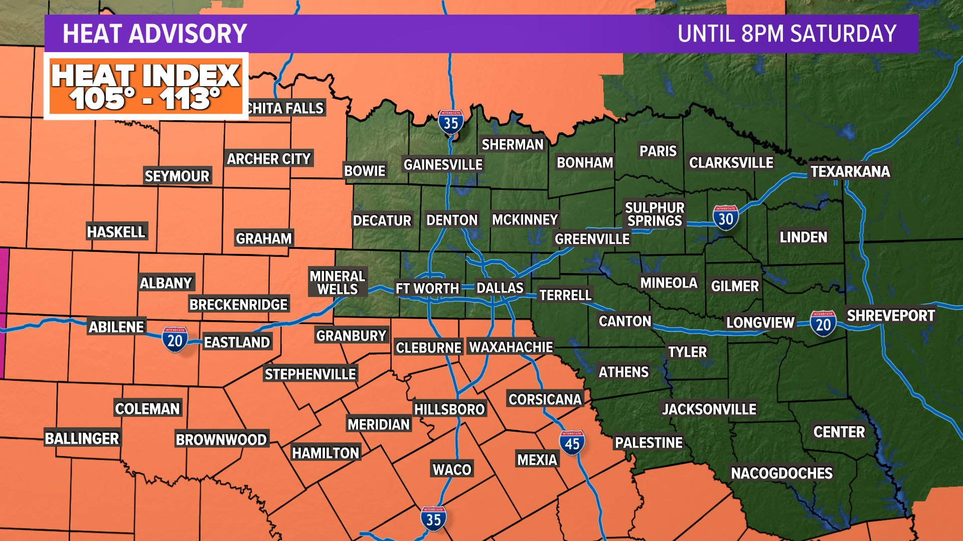 Pete Delkus on Twitter: "Dangerous heat is building. A heat advisory is in effect for much of ...