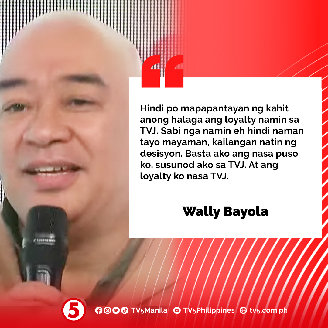 TV5 on Twitter: "Hindi nagdalawang-isip si Wally Bayola na sumunod sa #TVJ kung saan man sila ...