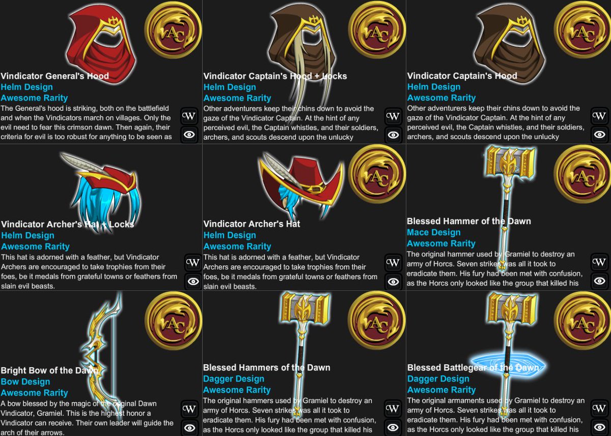 AQW News Source ⚔️ on Twitter: "You will need x510 Grace Orb, x60 Vindicator Badge, and x47 GV ...