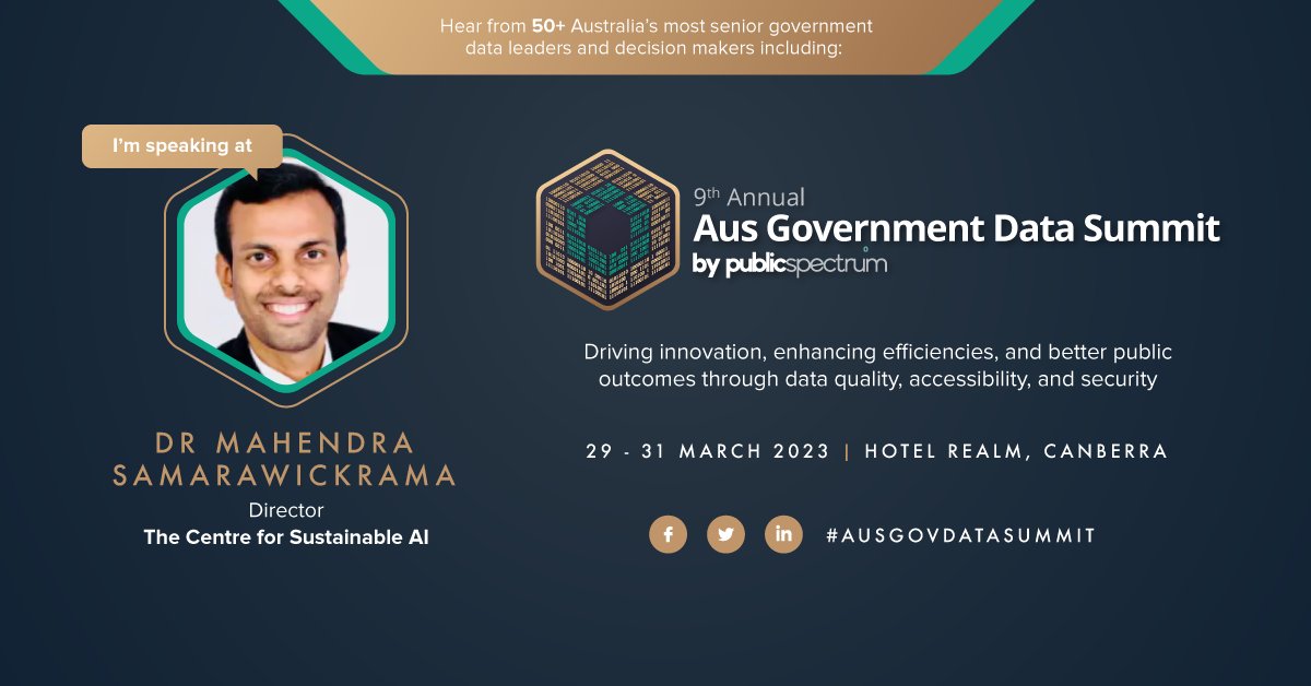 Dr Mahendra Samarawickrama on Twitter: "Nice to speak at The 9th Annual Aus Government Data ...