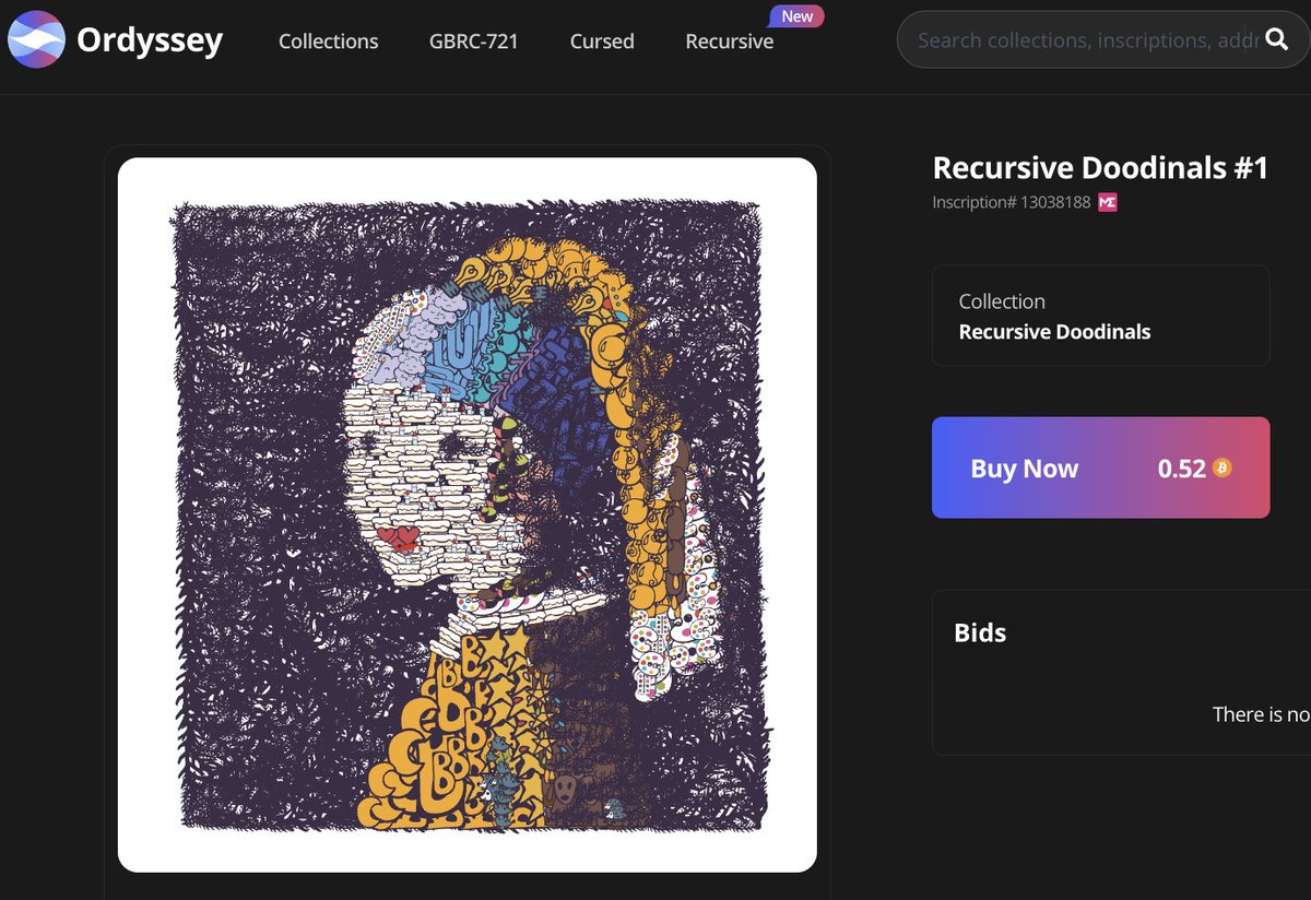 Recursive Doodinals on Twitter: "Impressive recursive inscription rendering from @Ordyssey → ...