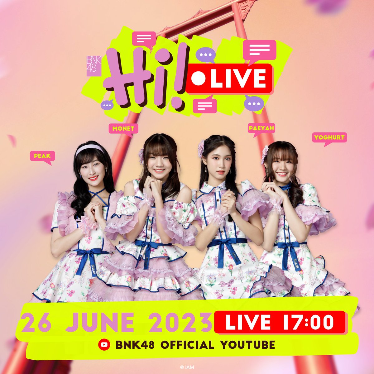 BNK48 on Twitter: "[🔴👋🏻💬] #BNK48HiLIVE มาแต่งกลอนด้วยกันกับเราไหม 📝 26 มิถุนายน 2023 เวลา 17:00 ...
