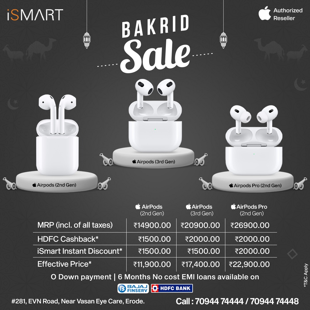 ismart _Erode on Twitter: "Experience the joy of Bakrid with the wireless convenience and ...