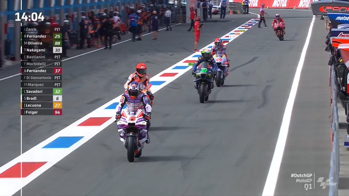 MotoGP™🏁 on Twitter: "#MotoGP Q1 underway! 🚦 There are some big names in this one! ⚔️ #DutchGP 🇳🇱"