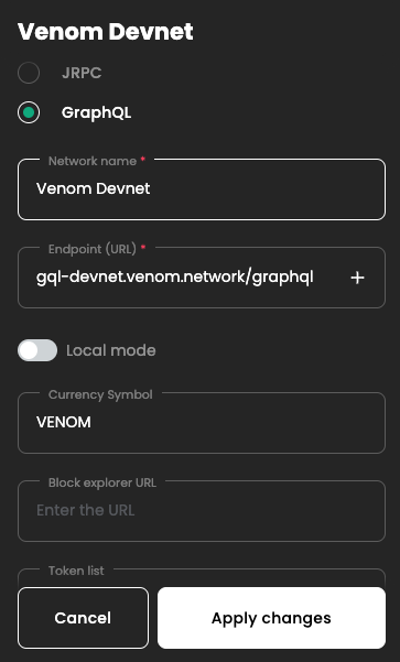 Phạm Ninh on Twitter: "1/ Thêm mạng Venom Devnet: Chọn vào Settings => Add Custom Network Điền ...