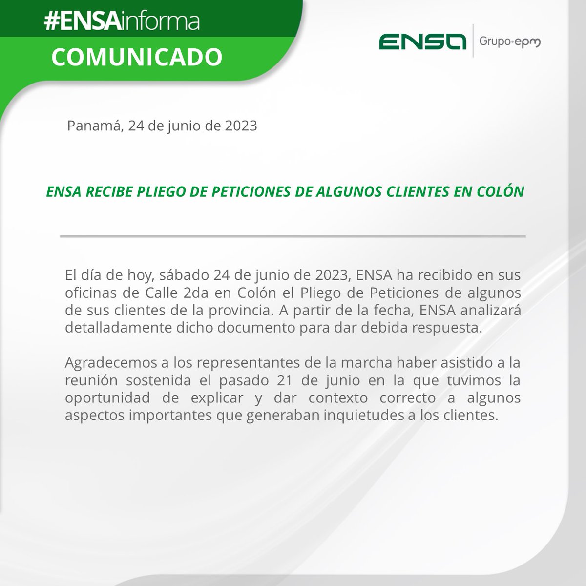ENSA - Grupo EPM on Twitter: ENSA - Grupo EPM on Twitter: