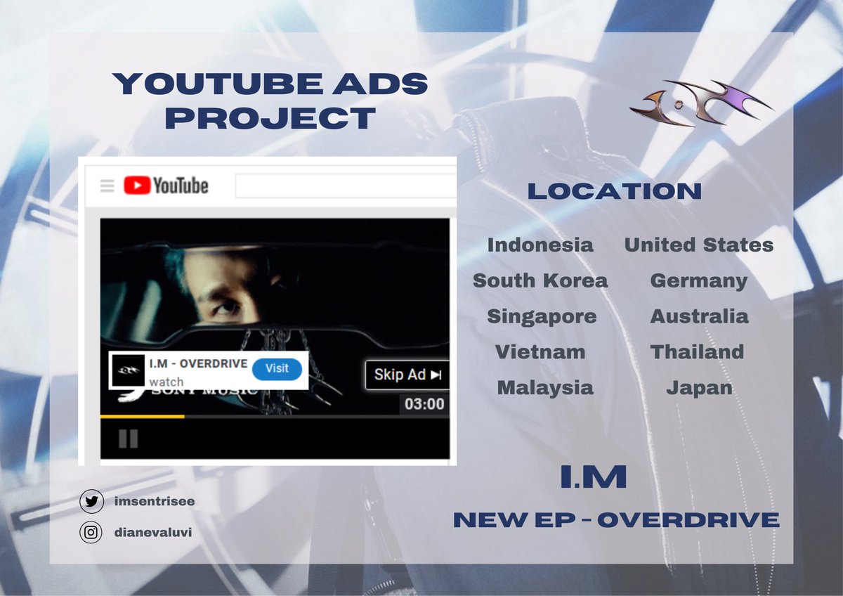 Eva 🛞 on Twitter: "𝐘𝐎𝐔𝐓𝐔𝐁𝐄 𝐀𝐃𝐒 𝐏𝐑𝐎𝐉𝐄𝐂𝐓 I.M @IMxSMEK NEW EP - OVERDRIVE 🗓️ 2023 June 23-24 📍🇮🇩🇰🇷 ...