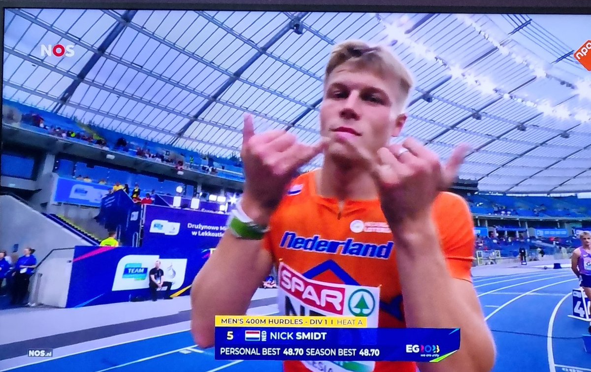 Atletiek Live on Twitter: "Prachtige 48.95 op de 400mh voor Nick Smidt die 3e wordt en 14 mooie ...