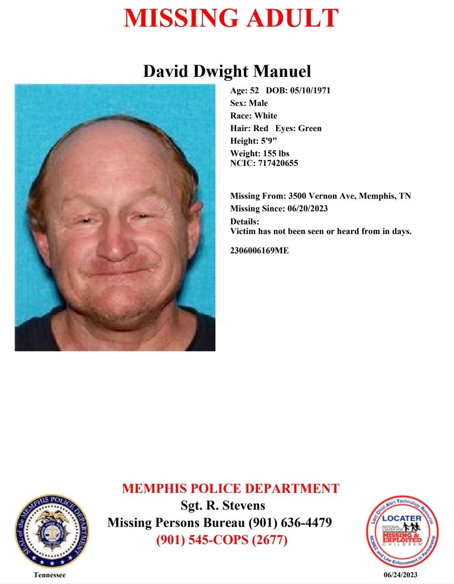Memphis Police Dept On Twitter Have You Seen David Dwight Manuel