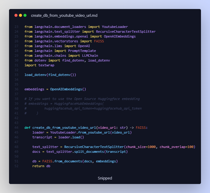 Rohan Paul on Twitter: "Create Vector db store from youtube video url while working with ...