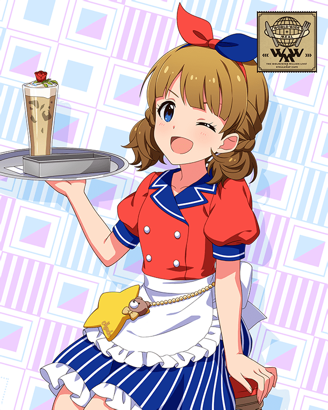 ミリシタENG on Twitter: "PR R: “-World Wide Meal- MILLION DINER” - Suou Momoko Highest Stat: Visual ...