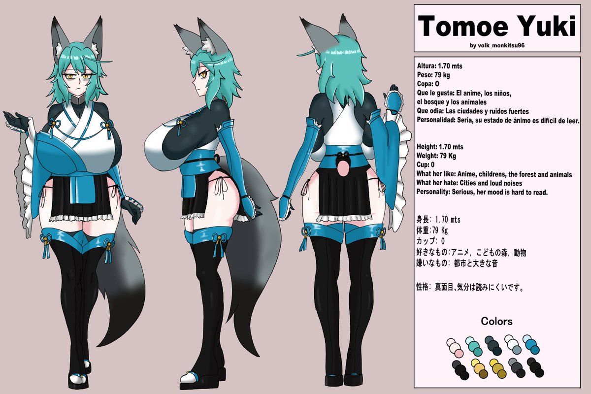 VOLK on Twitter: "My main OC Tomoe Yuki's reference sheet. The update for the reference of my ...