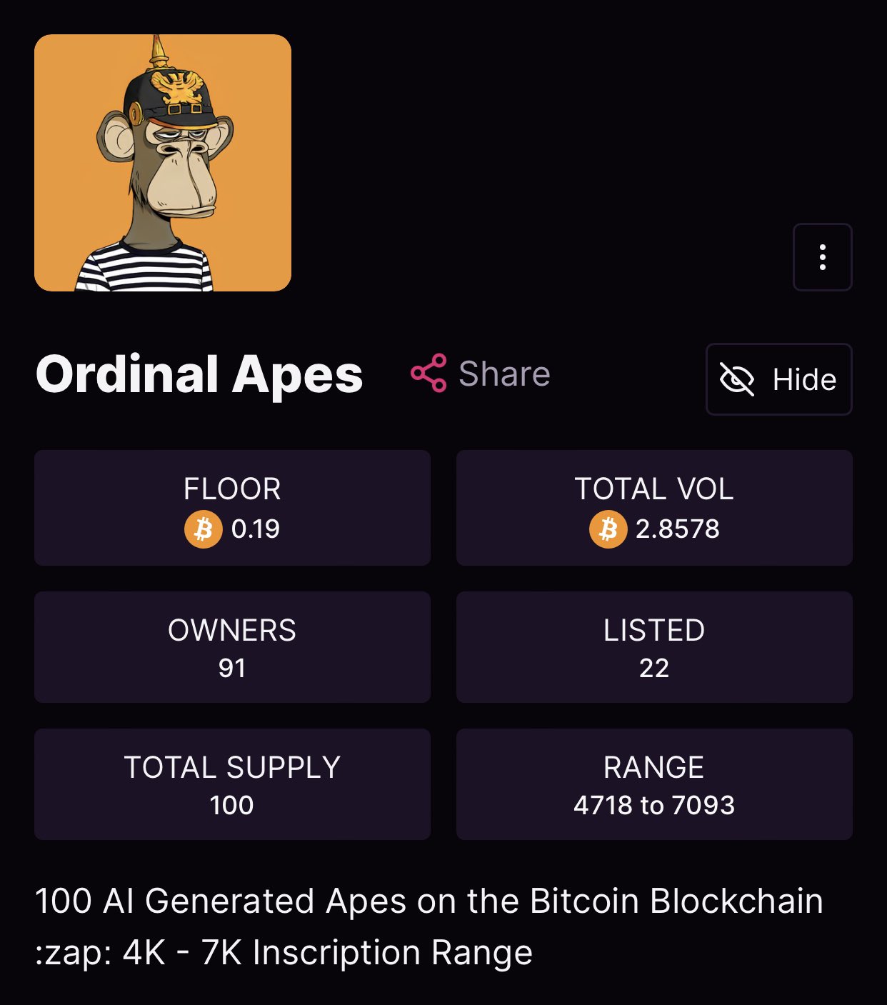 BRC-20 Alerts on Twitter: "Saw this Ordinal Apes trending on ME. I don’t think this collection ...