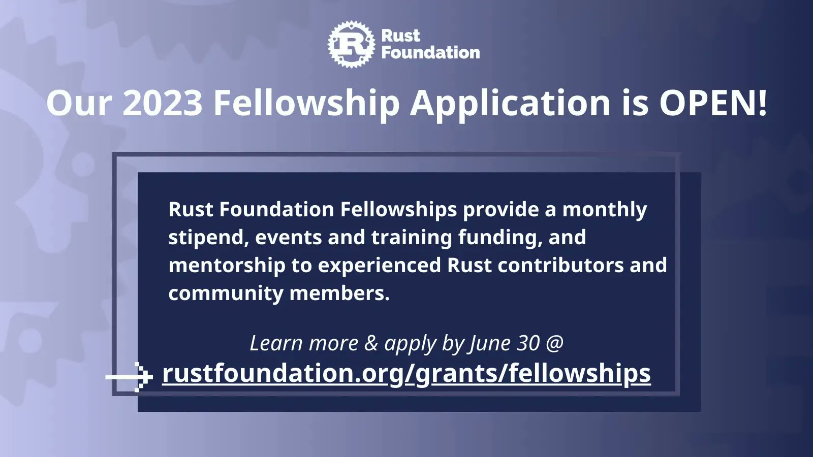 Rust Foundation on Twitter: "Only a few days remain in our Fellowship application period! Active ...