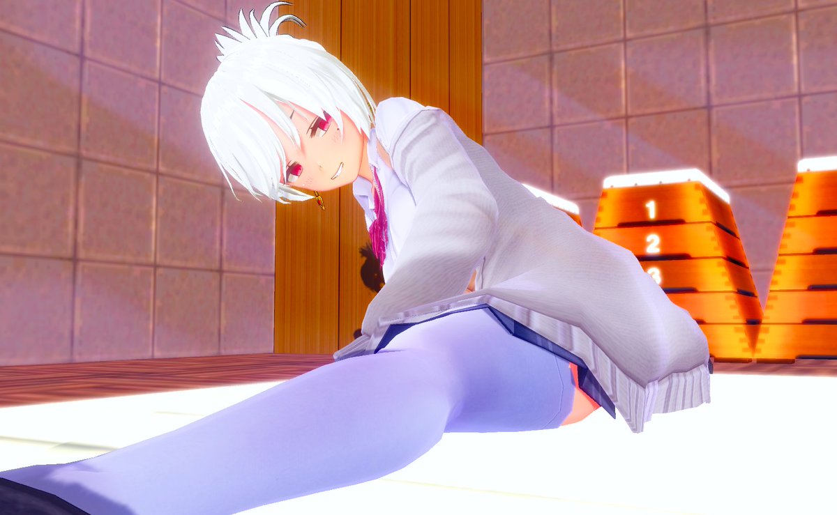 ゆっけ@COM3D2 on Twitter: "健全な制服ヒロイン 朝ストレッチ #COM3D2 #カスタムオーダーメイド3D"