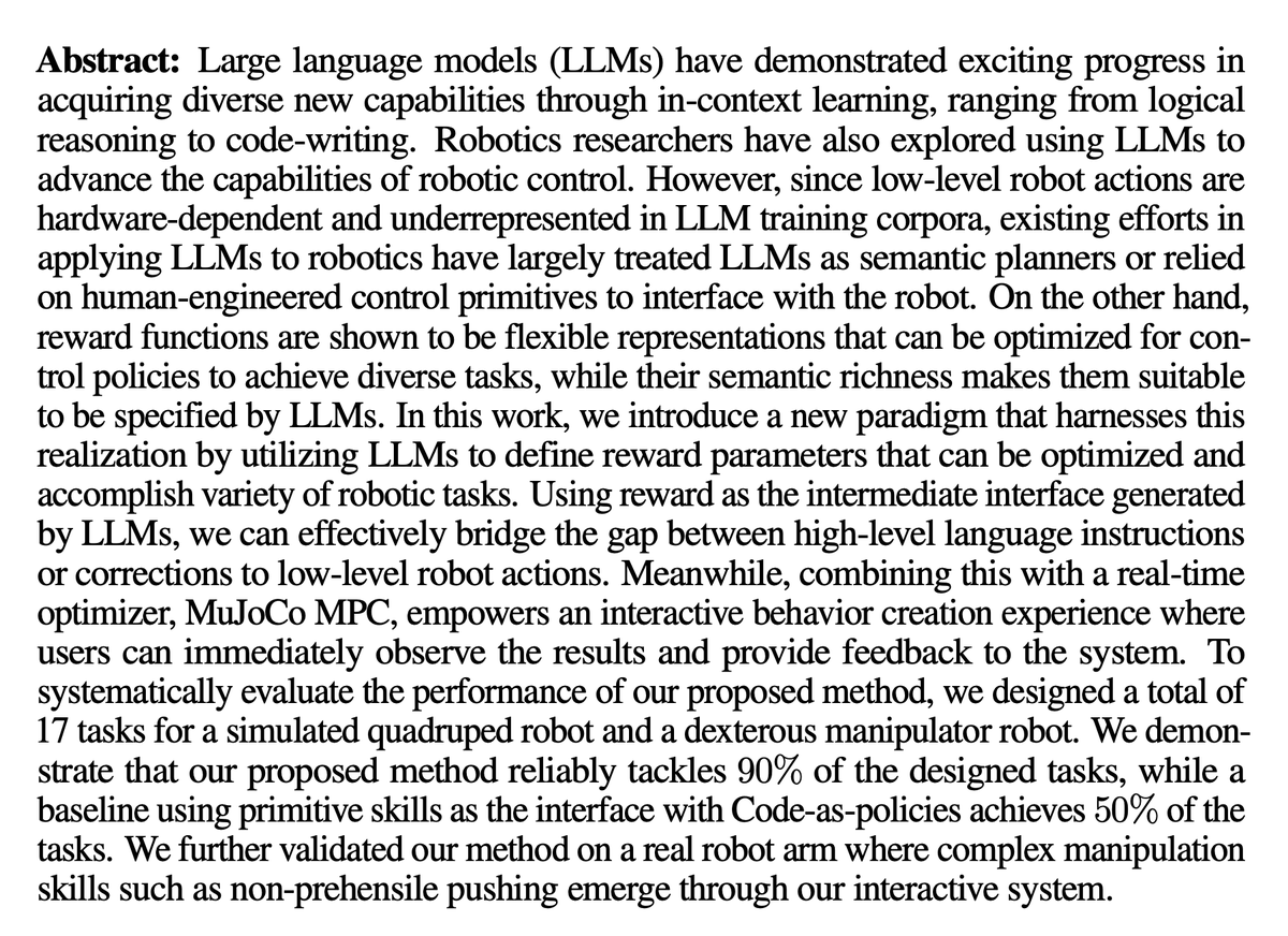 fly51fly on Twitter: "Exploring a new paradigm in robotics, this paper leverages Large Language ...