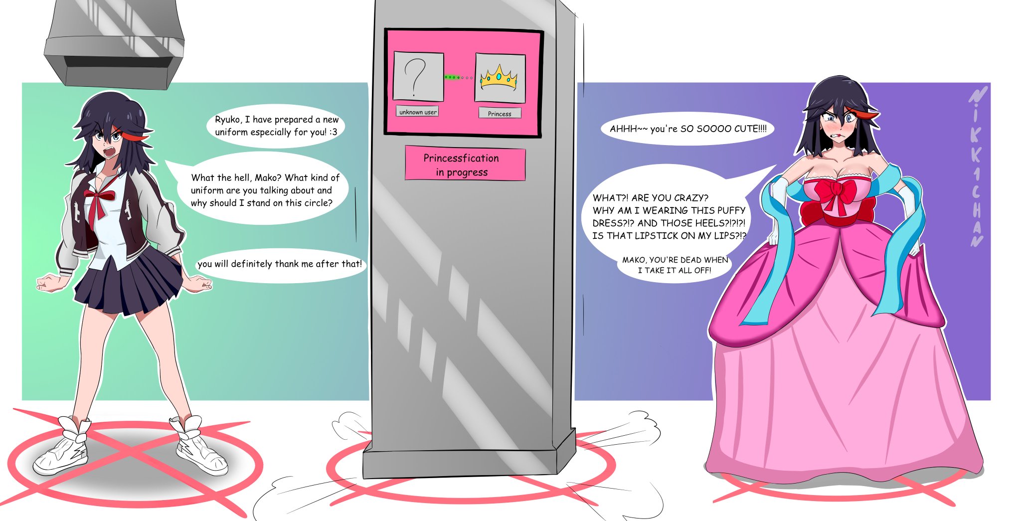 Nikk1chan on Twitter: "Princessification of Ryuko Matoi Art trade with https://t.co/EoYIqrbn95 ...