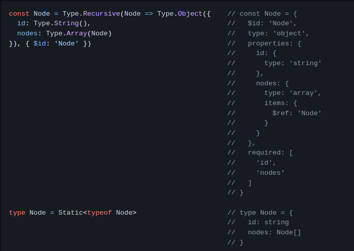 ecyrbe on Twitter: "@zodtypes @colinhacks @GiulioCanti TypeBox has found a way to declare ...