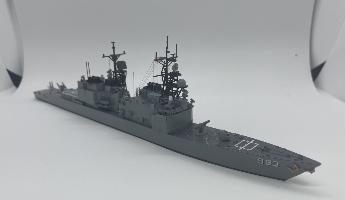 ばやし@趣味Only on Twitter: "ピットロード 1/700 DDG-993 キッド 古いキットを使用し、初期の姿を再現 エッチングは面倒くさいから付けませんでした リギング、真鍮 ...