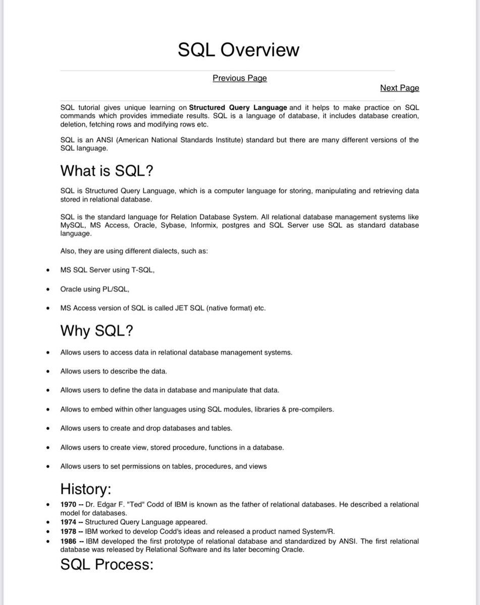 SQL Notes Thread 🧵 - Thread from Rohan Magdum 🇮🇳 @RohanMagdum7 - Rattibha