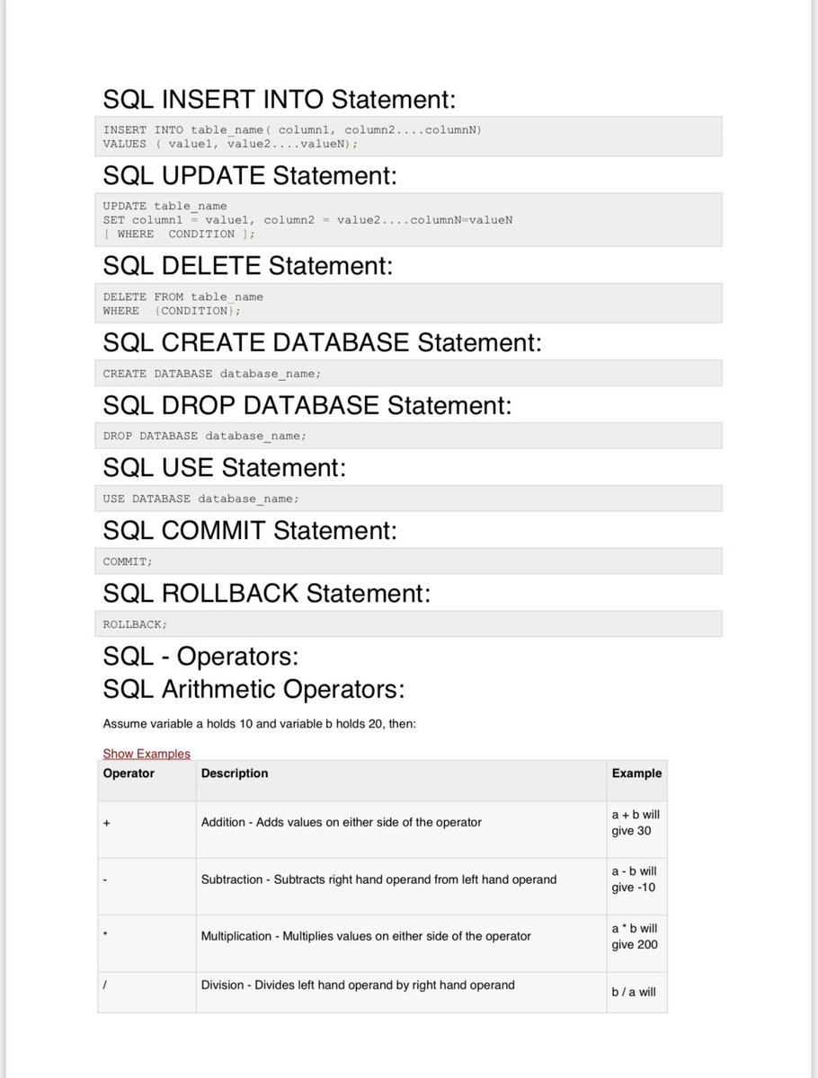 SQL Notes Thread 🧵 - Thread from Rohan Magdum 🇮🇳 @RohanMagdum7 - Rattibha