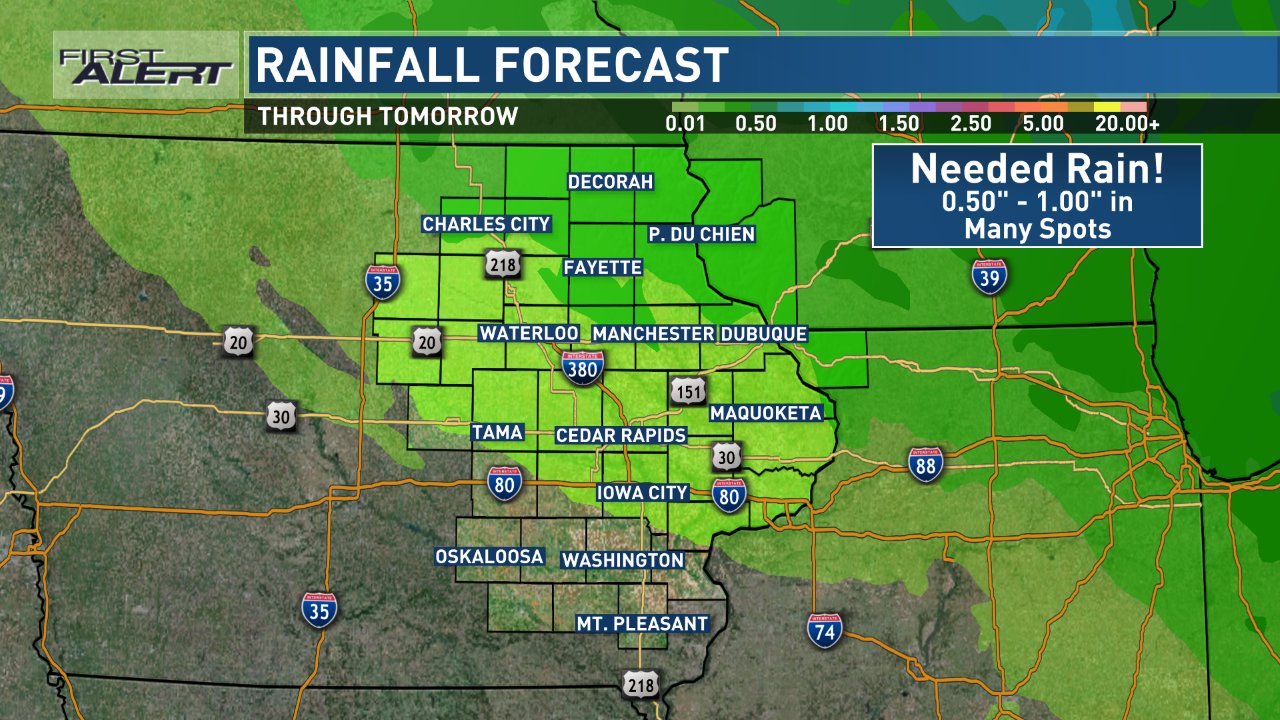 KCRG-TV9 First Alert Weather on Twitter: "Rain totals have turned around in a hurry! In just one ...