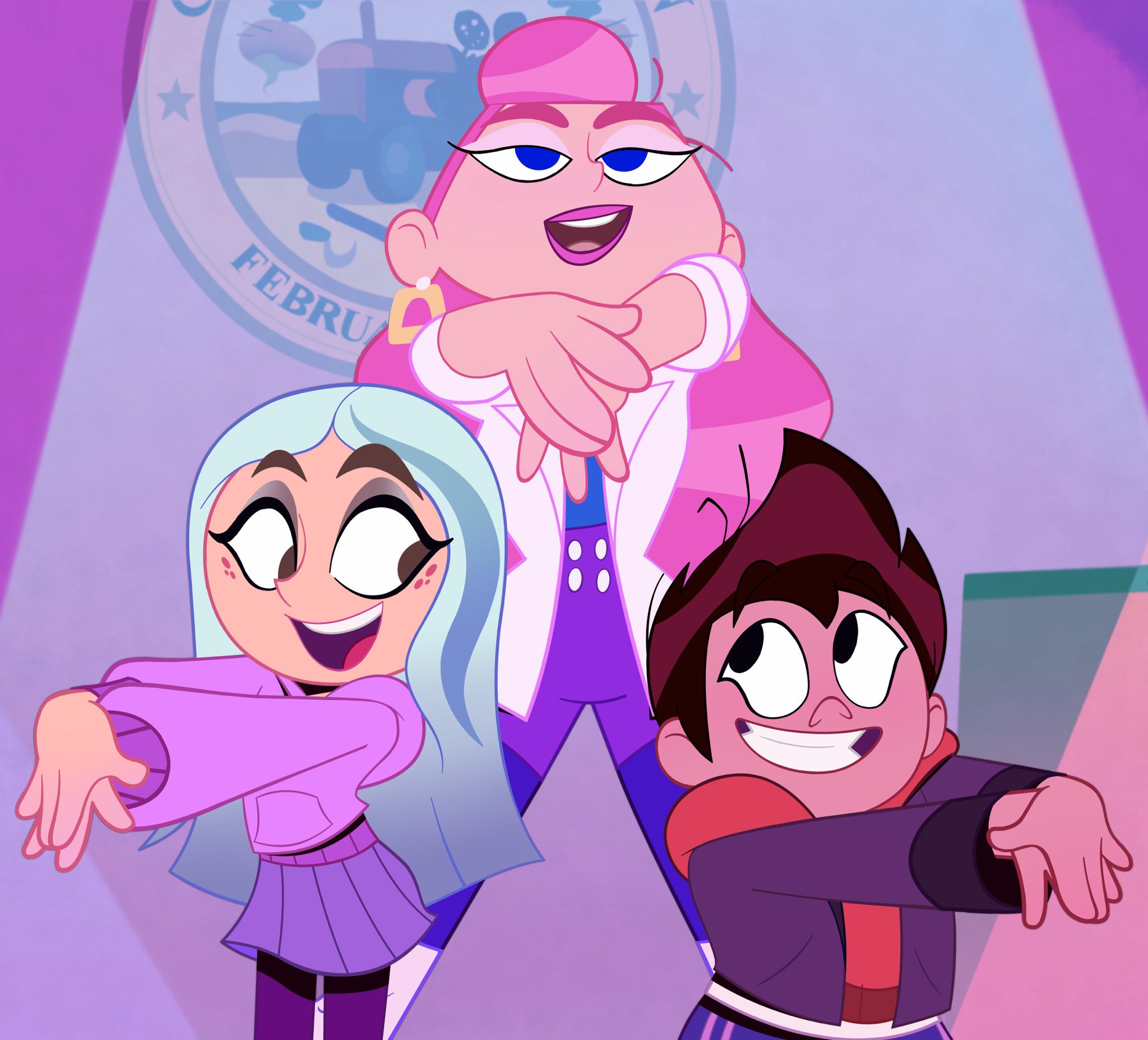 Cartoon Two Girls Bonding