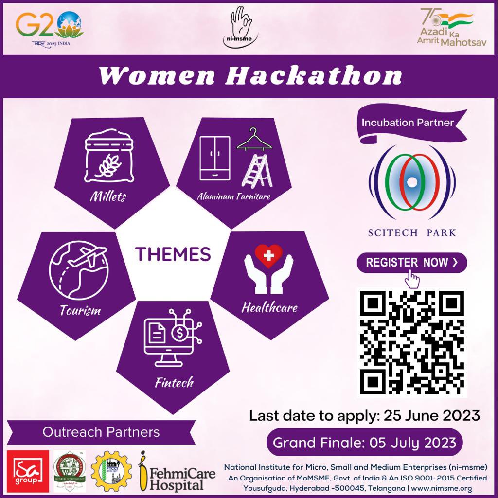 National Institute for MSME (ni-msme) on Twitter: "#nimsme is organising #Women #Hackathon with ...