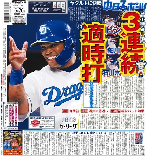 坂道⊿てくてく on Twitter: "RT @gnomotoke: きょうの紙面：中日スポーツ・東京中日スポーツ https://chunichi.co.jp/article/716728"