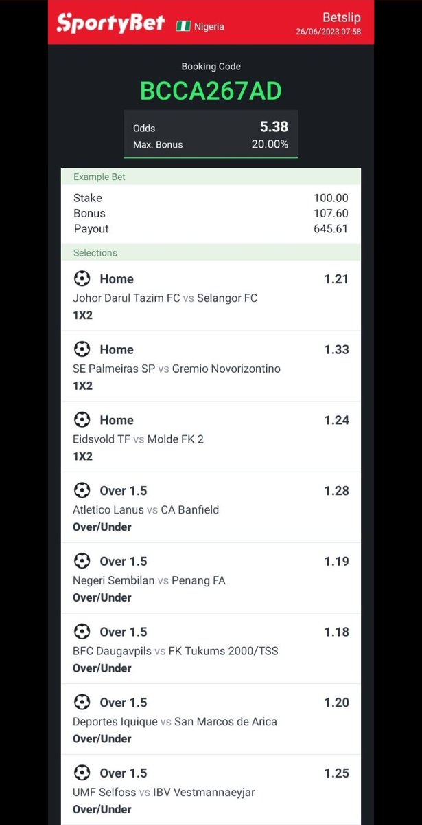 Dajota_Tips on Twitter: "Sporty Users ⚠️ Booking code: check Channel 🤡 Road to win 50M🏆 Let’s go ...