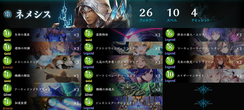レう゛ァ on Twitter: "Shadowverse ネメシスデッキ https://t.co/kPBX7L3J6P #shadowverse_deck #どばすぽ https://t ...
