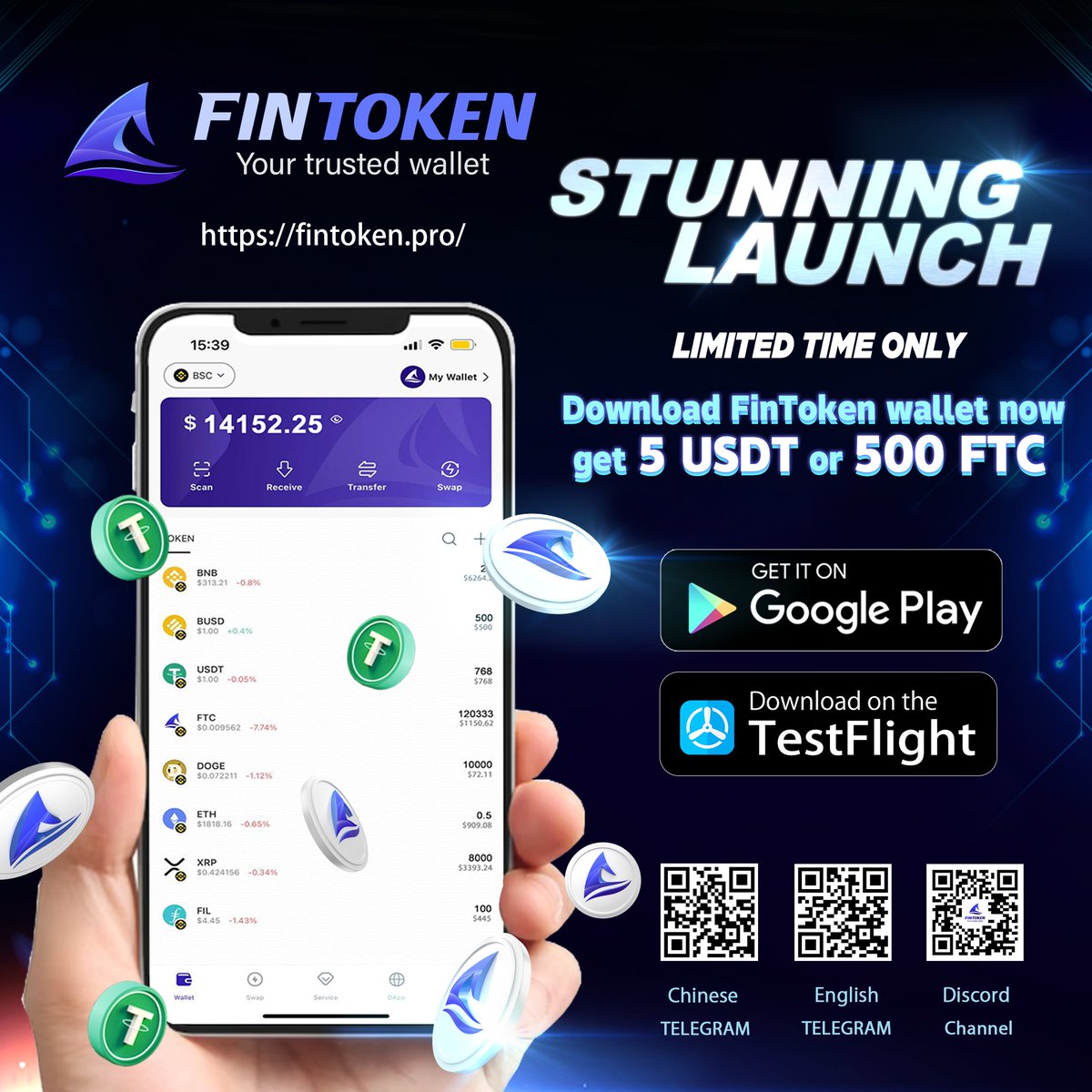 centang biru on Twitter: "RT @FinTokenOffic: 🚀FINTOKEN Wallet is launched!🚀🦈 Join our ...