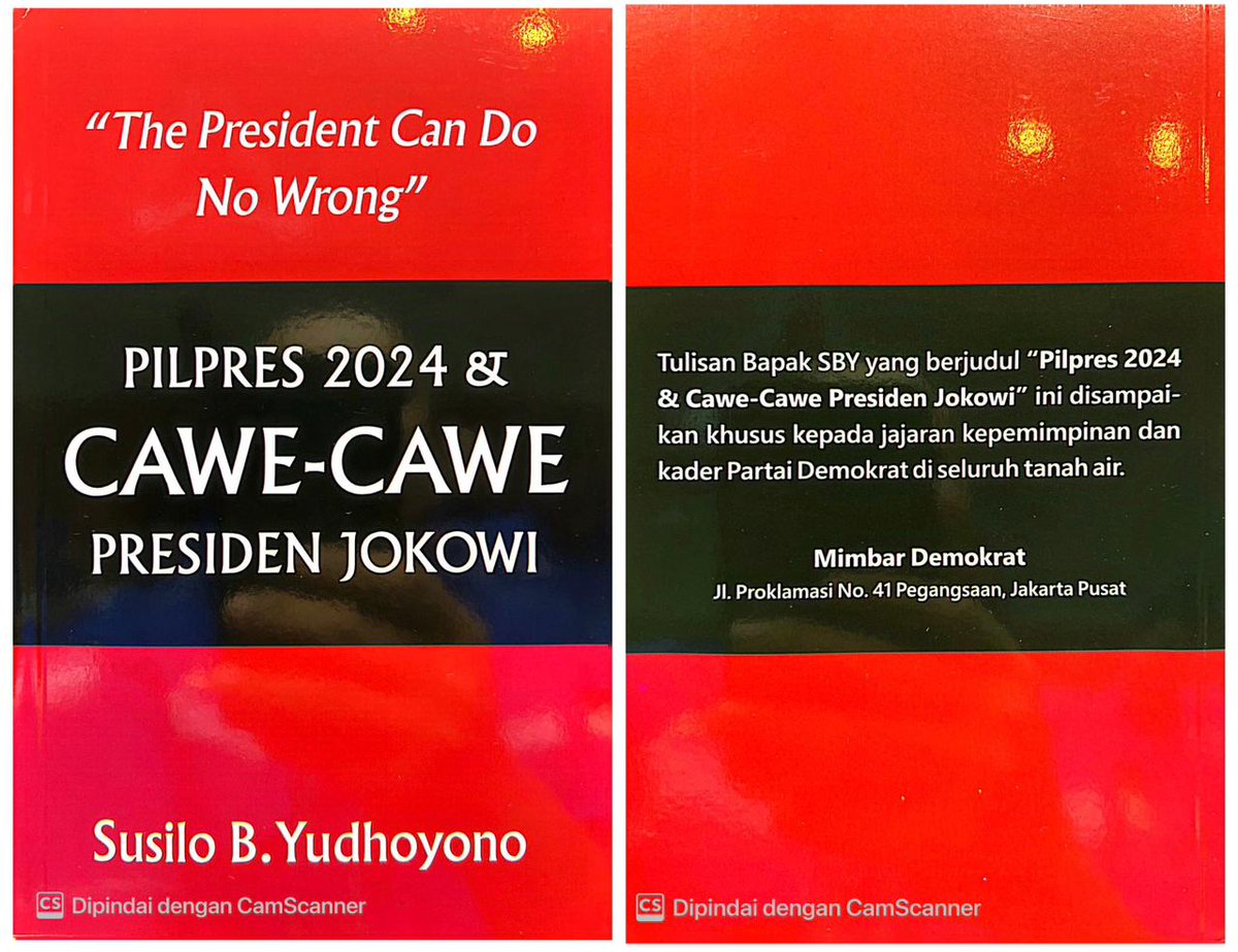 MudaAdalahKekuatan on Twitter: "Thread! Buku Bapak SBY "Pilpres 2024 & Cawe cawe Presiden Jokowi ...