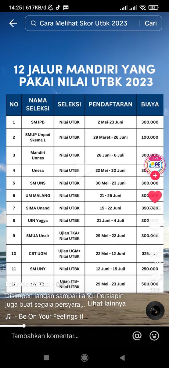 masa depan harus cerah on Twitter: "Jalur mandiri yang pakai nilai utbk (snbt) 2023.. Mungkin ...