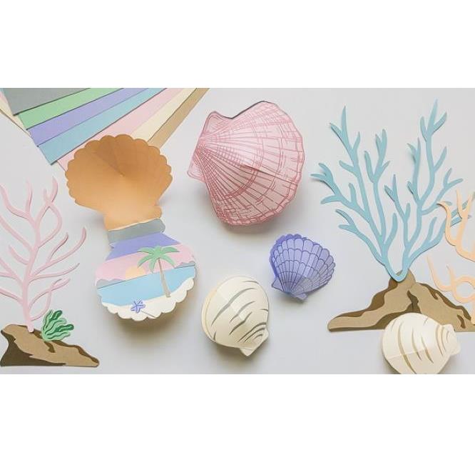 papermau on Twitter: "3D Shells Beach-Themed Summer Papercraft - by ...