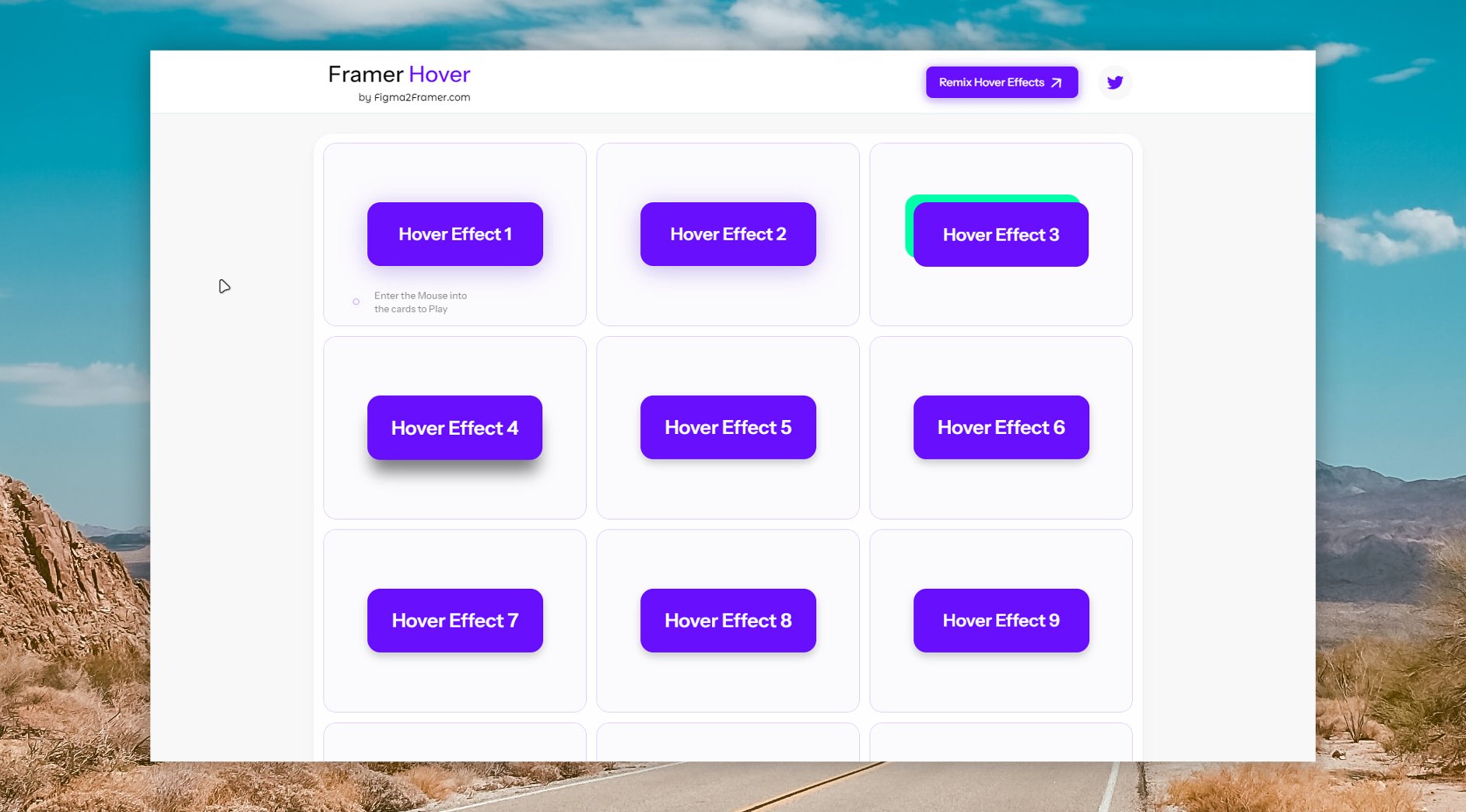 Figma2Framer on Twitter: "Introducing Fun project no. 3: @framer Hover Effects 🥳 20+ Framer ...