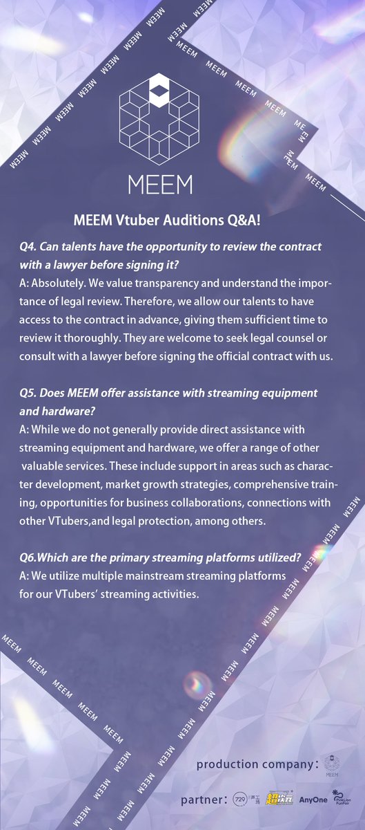 MEEM EN Official (Afaer) on Twitter: " MEEM Vtuber Auditions Q&A Thank you for your interest in ...