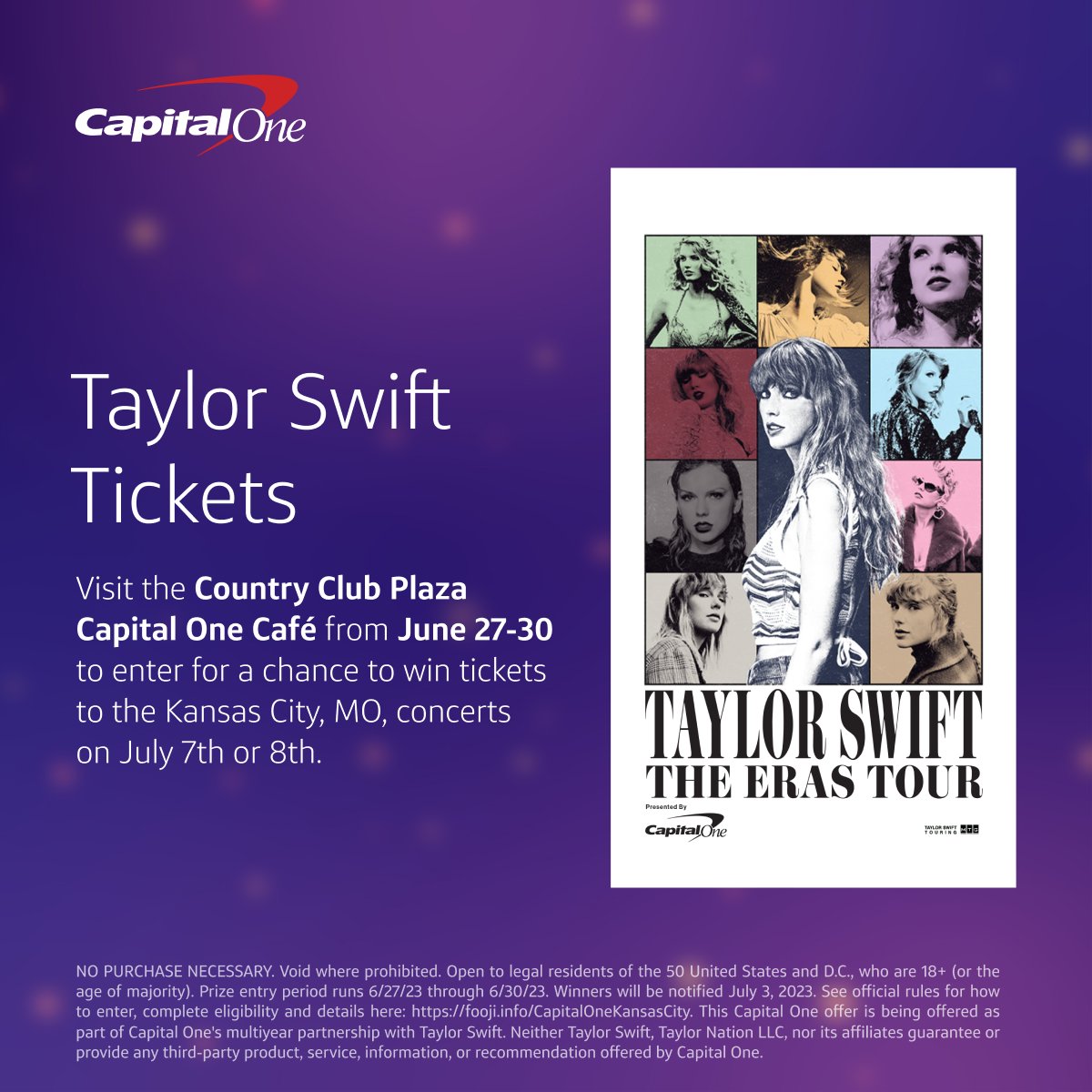 Capital One Café on Twitter: "Taylor Swift | The Eras Tour: Visit the Country Club Plaza Capital ...