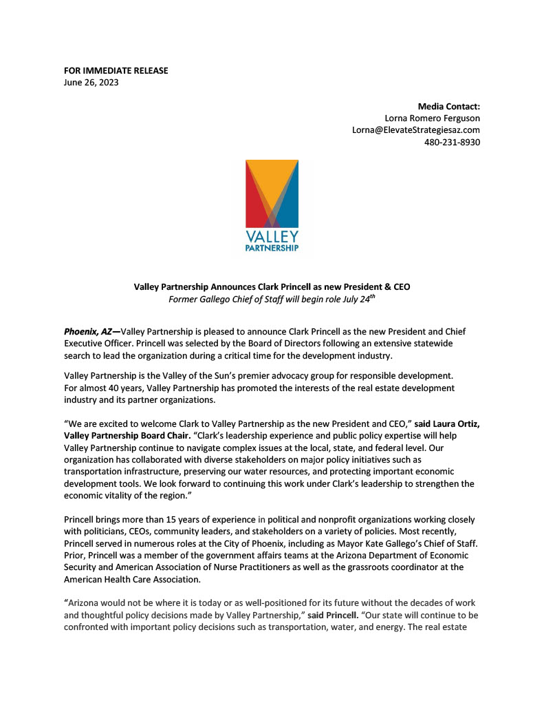 Valley Partnership on Twitter: "Valley Partnership is pleased to announce Clark Princell as our ...