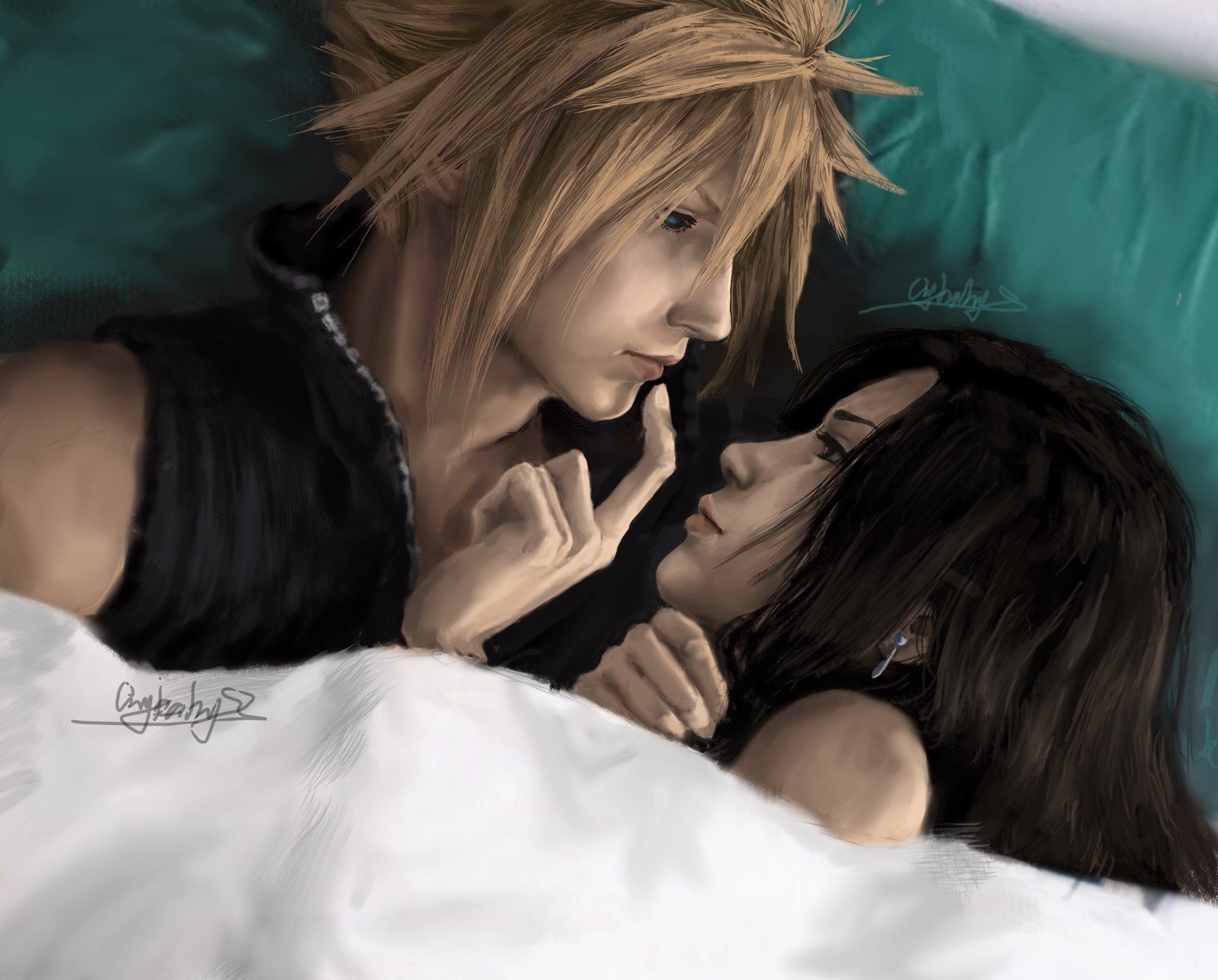 Final Fantasy Tifa And Cloud Kiss