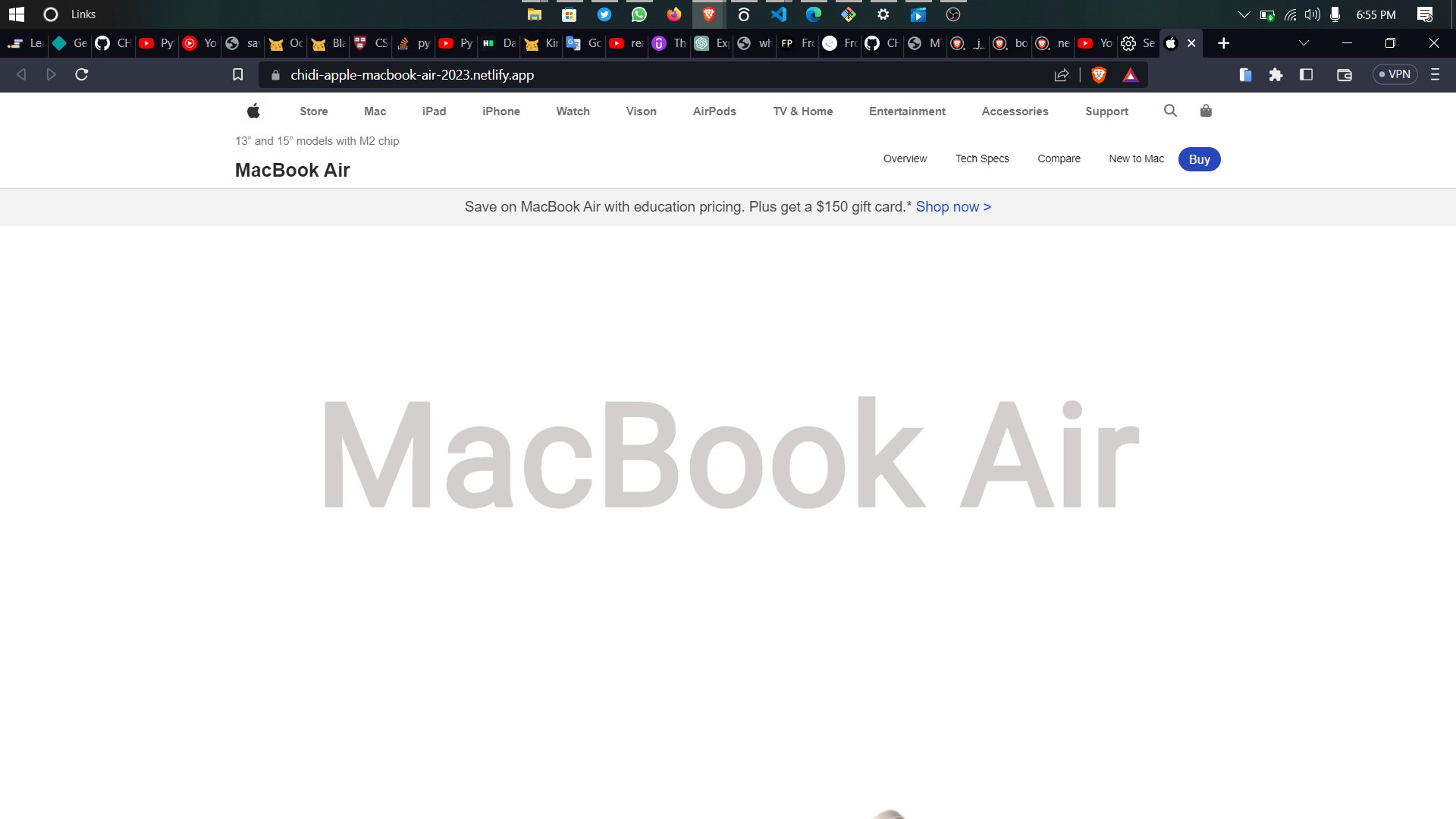 CHi_Di ꔅ on Twitter: "Finished cloning the new MacBook Air website. fully responsive with mobile ...
