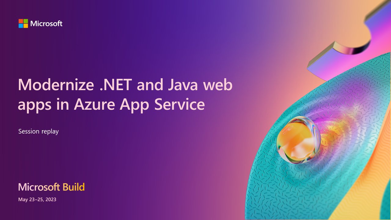 Azure Developers on Twitter: "#MSBuild session replay: Modernize #dotNET and #Java web apps in # ...