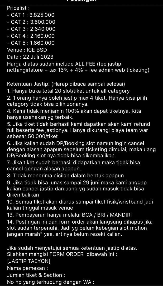 NCTFANGIRLSTORE on Twitter: "Jastip Taeyong Concert in Jakarta ODD LOVE Pricelist : CAT 1 : 3 ...