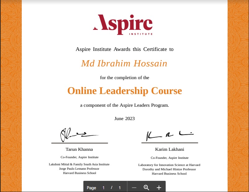 Md Ibu Dojo On Twitter Just Received My Stage 2 Certificate From Aspire Leaders Program With A