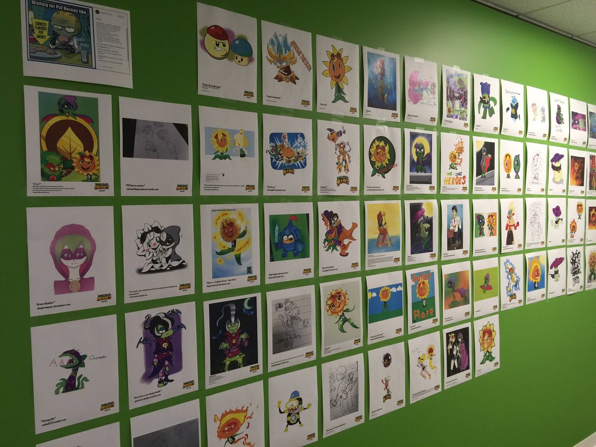 Plants vs. Zombies Media on Twitter: "Plants vs. Zombies Heroes fan art wall. - PopCap Seattle ...
