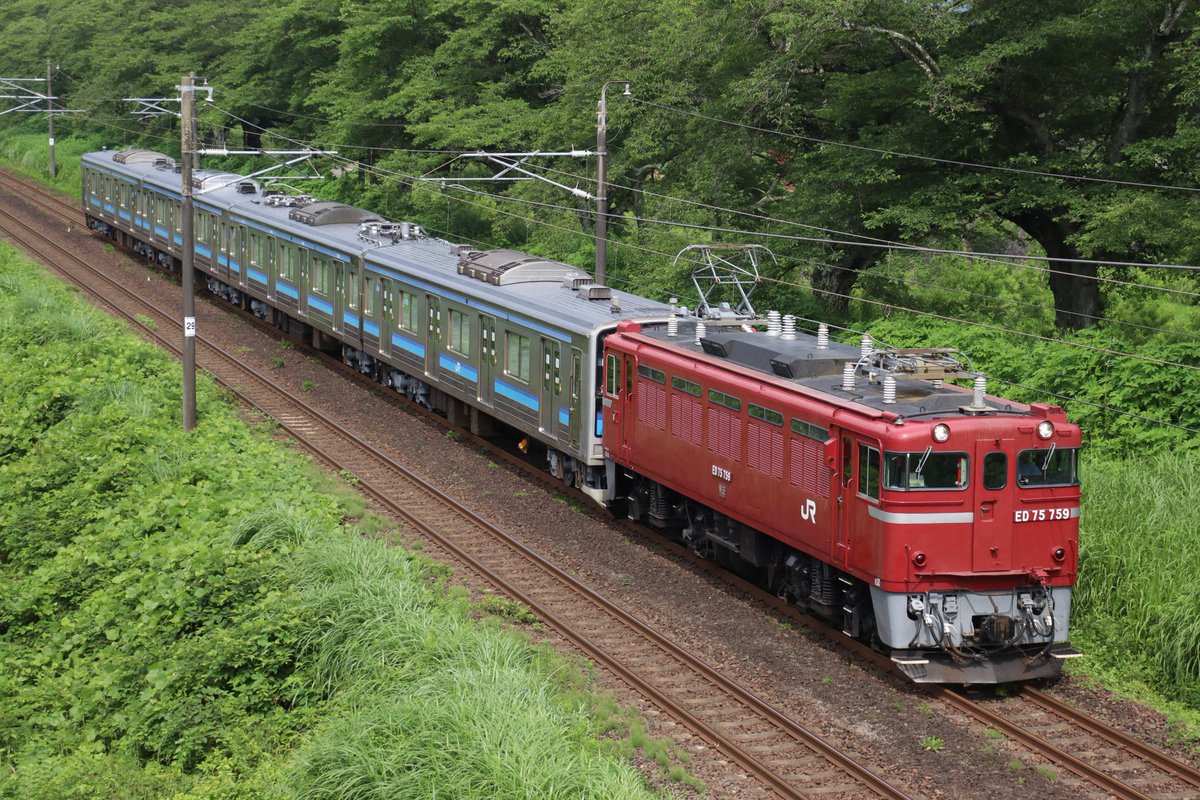 ひ が し く る め on Twitter: "配8541レ KY出場配給 ED75 759＋205系3100番台M18編成"