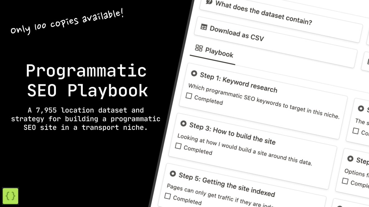 Ian Nuttall on Twitter: "My first programmatic SEO dataset + playbook is now available 🔥 It's a ...