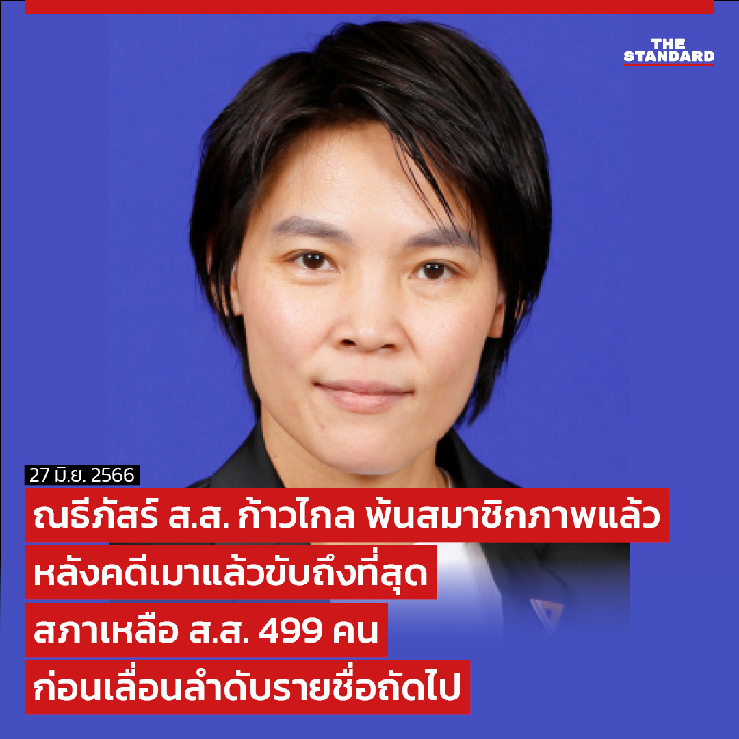 THE STANDARD on Twitter: "ณธีภัสร์ ส.ส. #ก้าวไกล พ้นสมาชิกภาพแล้ว หลังคดี #เมาแล้วขับ ถึงที่สุด ...
