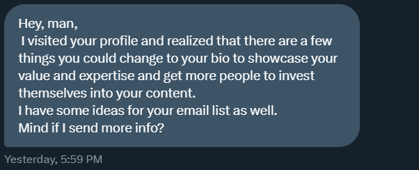 Glenn On Twitter These Cold Dms Are Getting Good I Got Sent This